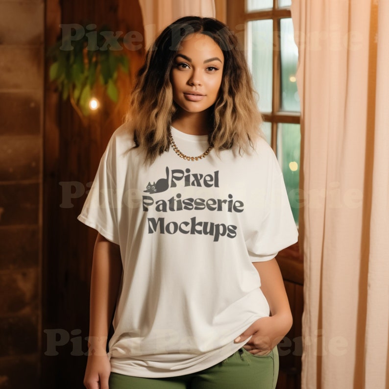 Gildan 5000 Mockup Boho, Neutral, Stylish, Aesthetic, Natural, White ...