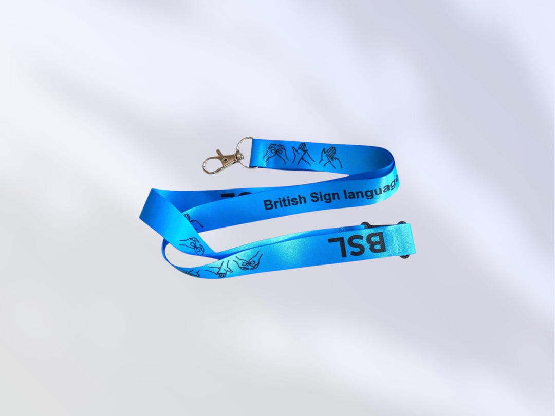 BSL Lanyard, British Sign Language Neck Strap, I Use BSL ID Badge ...
