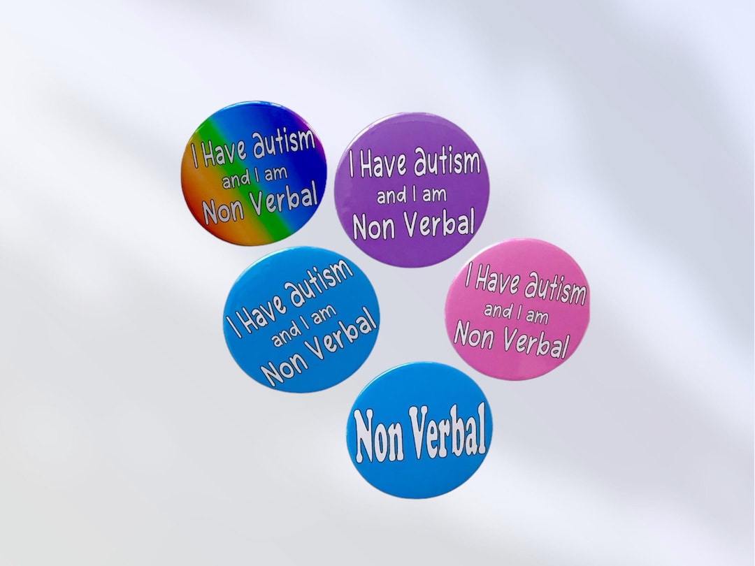 I Am Non Verbal Badge Nonverbal and Autistic Communication - Etsy