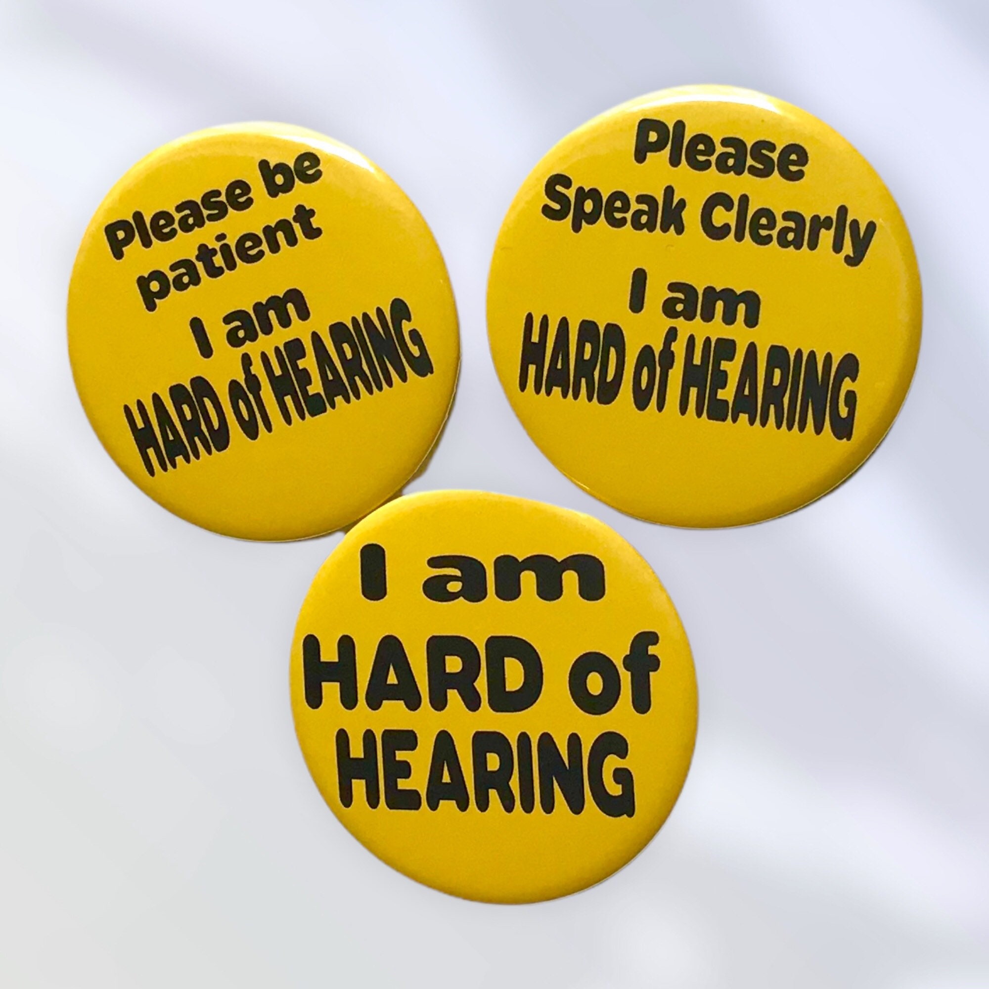 Hard of Hearing Pin Badge Please Speak Clearly or Please be - Etsy.de