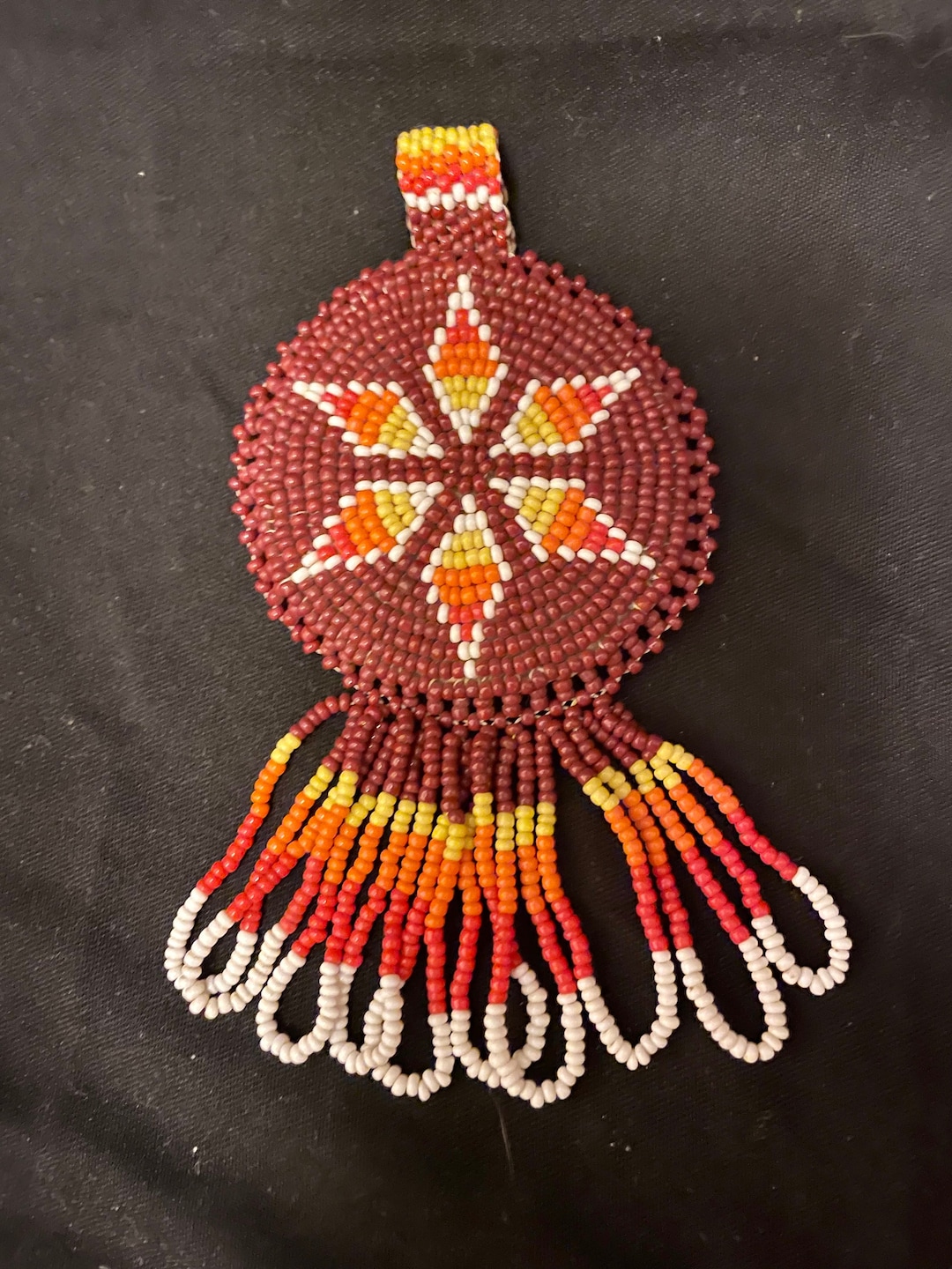 Vintage Native American Medallion Starburst With Leather Back - Etsy
