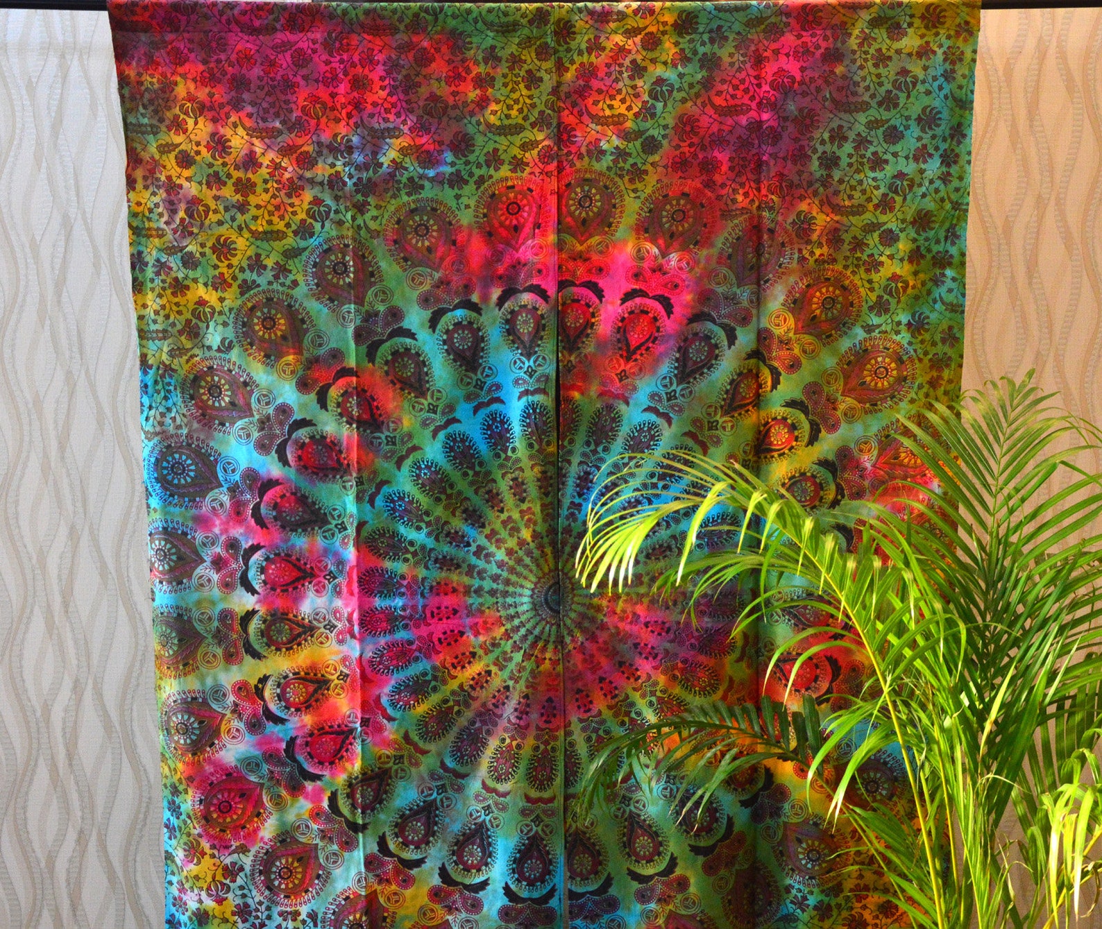 Mandala Curtains Indian Living Room Tab Top Luxury Door Curtains Drape ...