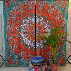 Indian Mandala Curtain Panel Star Mandala Living Room Tab Top Luxury ...