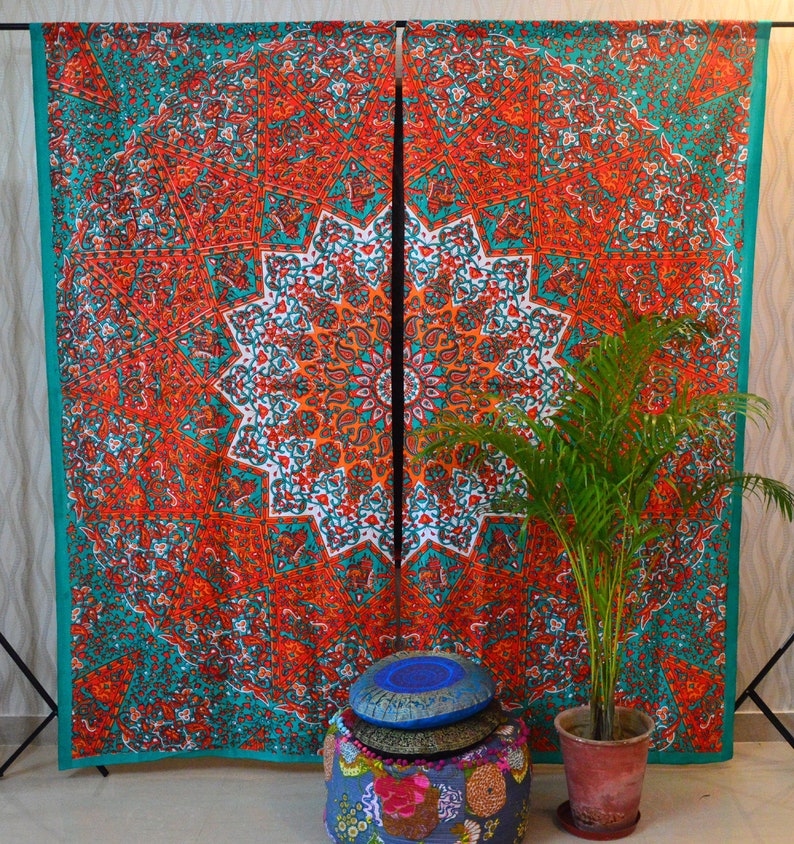 Indian Mandala Curtain Panel Star Mandala Living Room Tab Top Luxury ...
