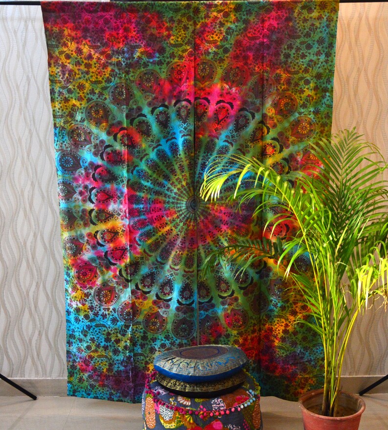 Mandala Curtains Indian Living Room Tab Top Luxury Door Curtains Drape ...