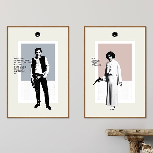 Star Wars: Han and Leia Minimalist Poster Han and Leia - Etsy