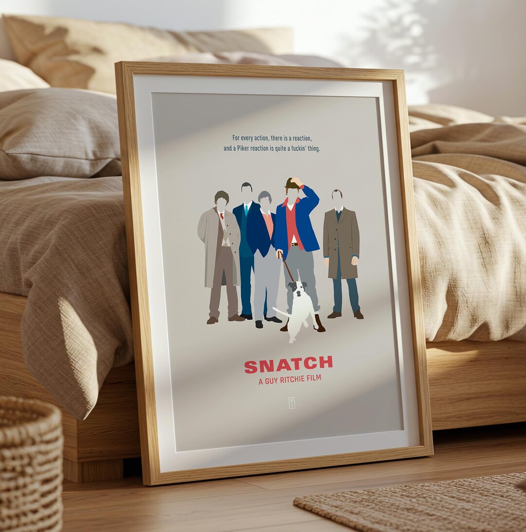 Snatch Movie Poster - Minimalist Movie Poster, Mid Century Modern Wall ...