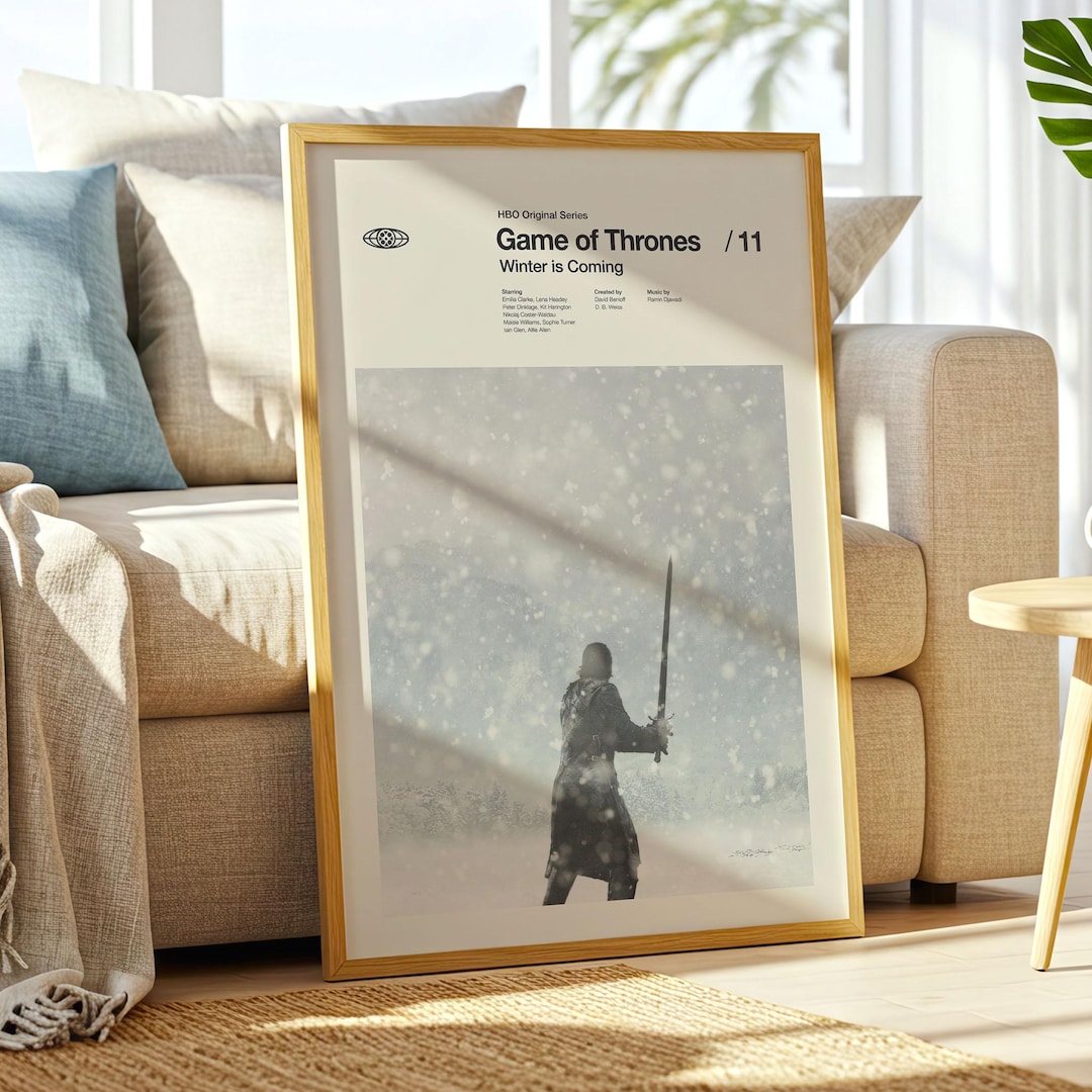 Game of Thrones Poster – Winter is Coming, Mid Century Modern Poster ...