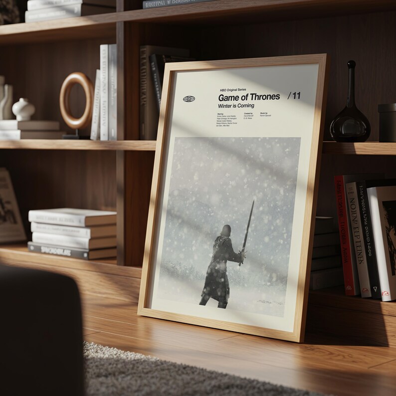 Game of Thrones Poster, Winter is Coming Print, Minimalist TV Show Art ...