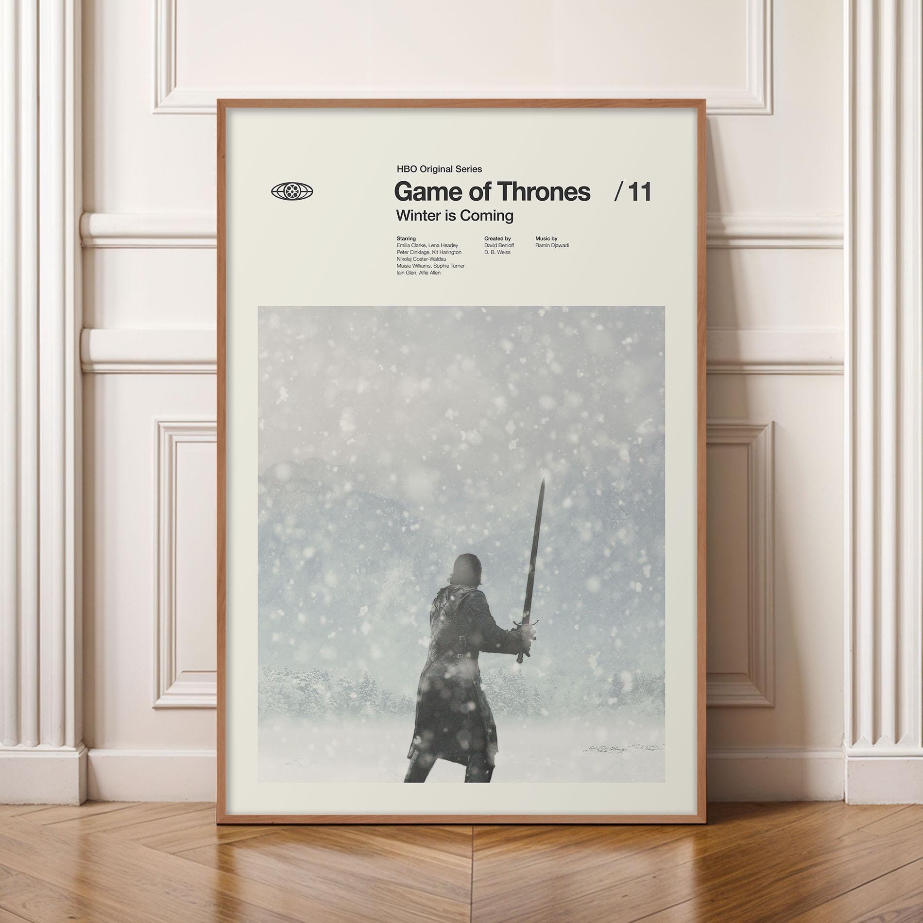 Game of Thrones Poster, Winter is Coming Print, Minimalist TV Show Art ...
