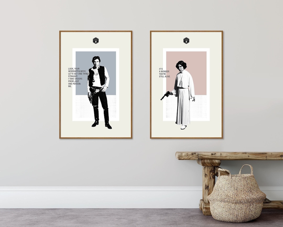 Star Wars: Han and Leia - Minimalist Poster, Han and Leia Poster, Han ...