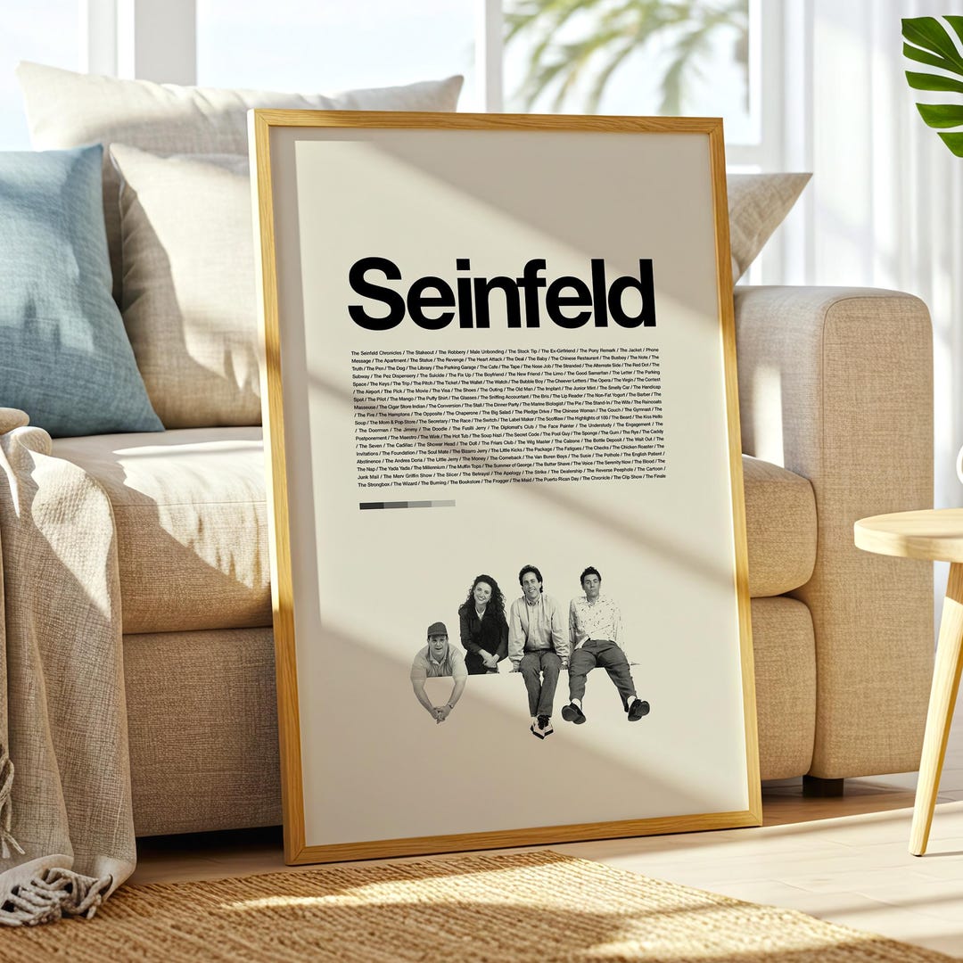 Seinfeld Poster, Minimalist TV Show Print, Mid Century Modern Wall Art ...
