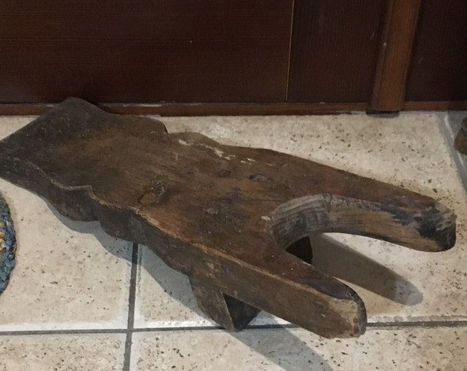 Antique Wooden Boot Jack, Wood Boot Jack, Primitive Handmade Boot Jack ...