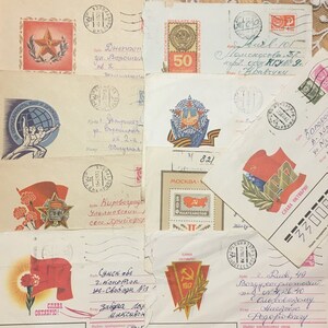 Soviet Envelopes, Propaganda Bundle of 9, USSR Envelopes With Soviet ...