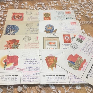 Soviet Envelopes, Propaganda Bundle of 9, USSR Envelopes With Soviet ...