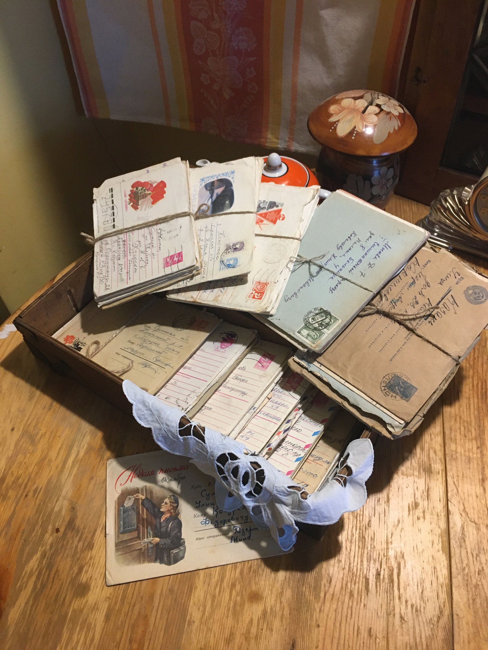 Bundles of 8 Vintage Soviet Letters in Envelopes, Handwritten ...