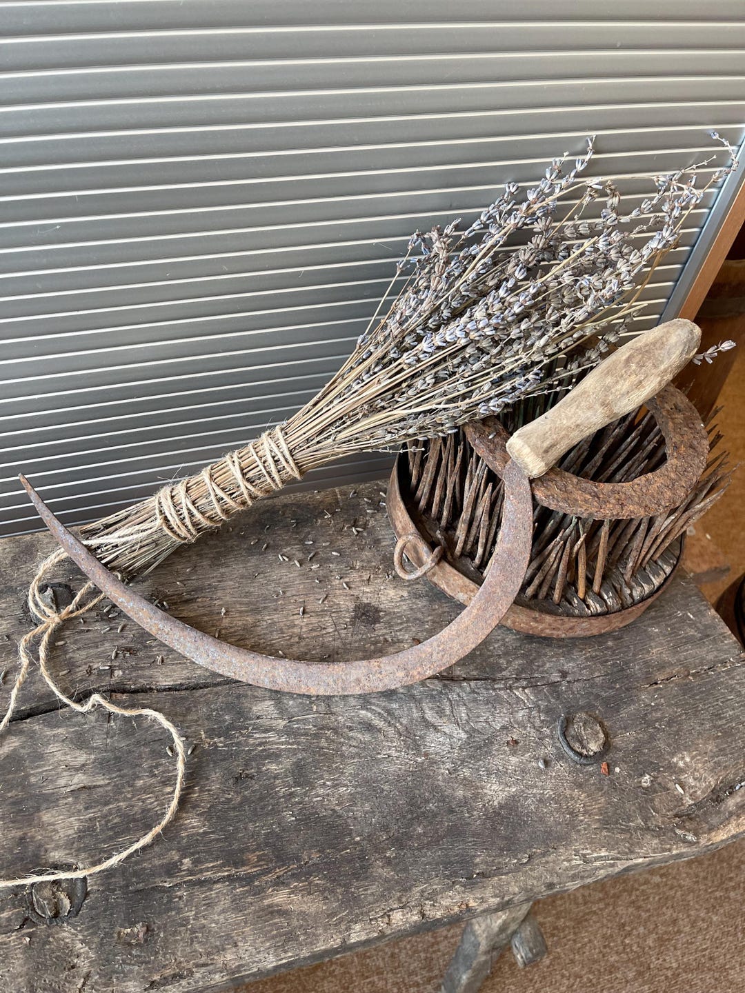 Antique Rusty Sickle, Farmhouse Reaping Hook, Rustic Decor, Primitive ...