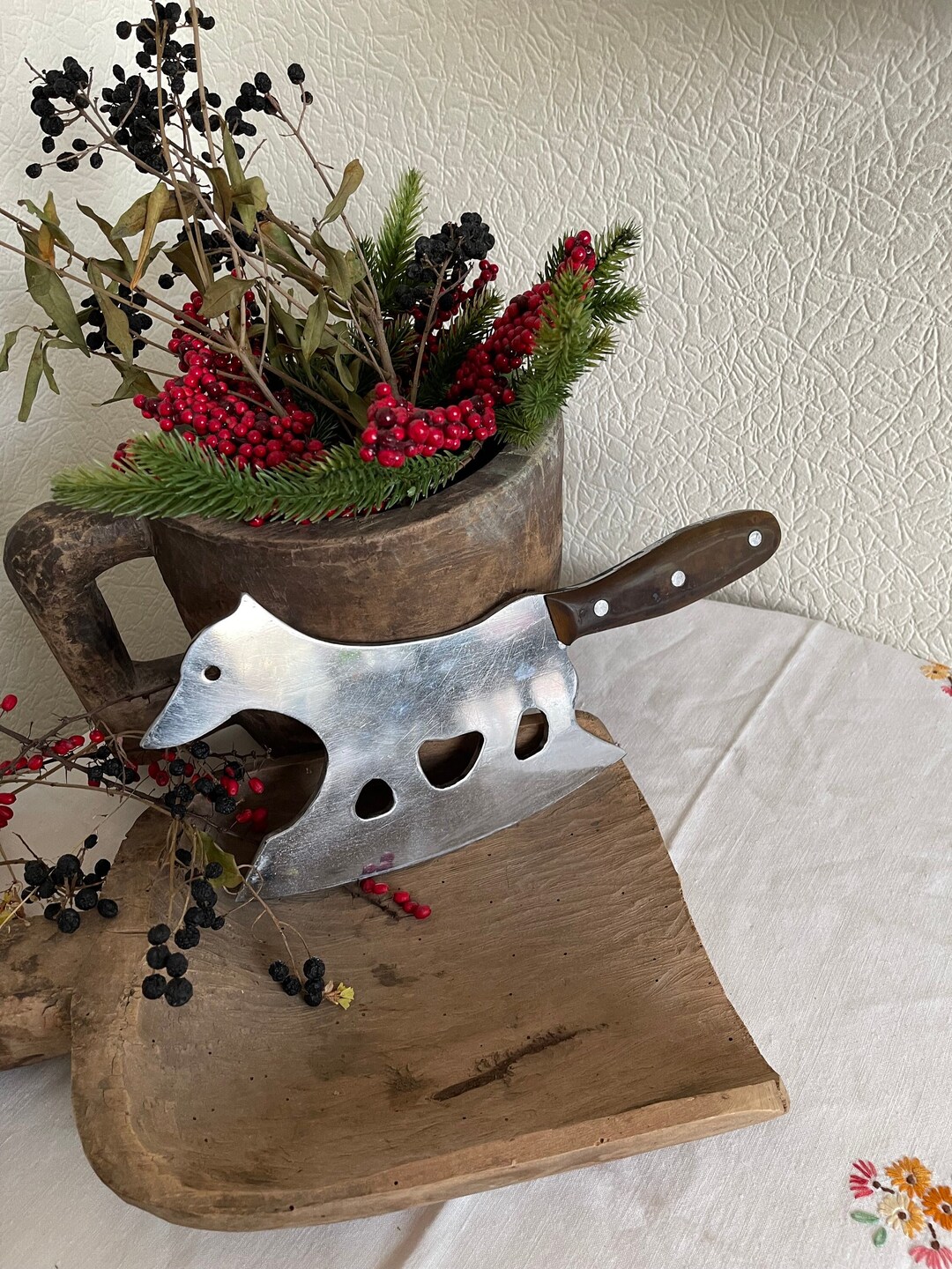 Vintage Large Animal Cleaver, Kitchen Figured Chopper. Kitchen Cleaver ...