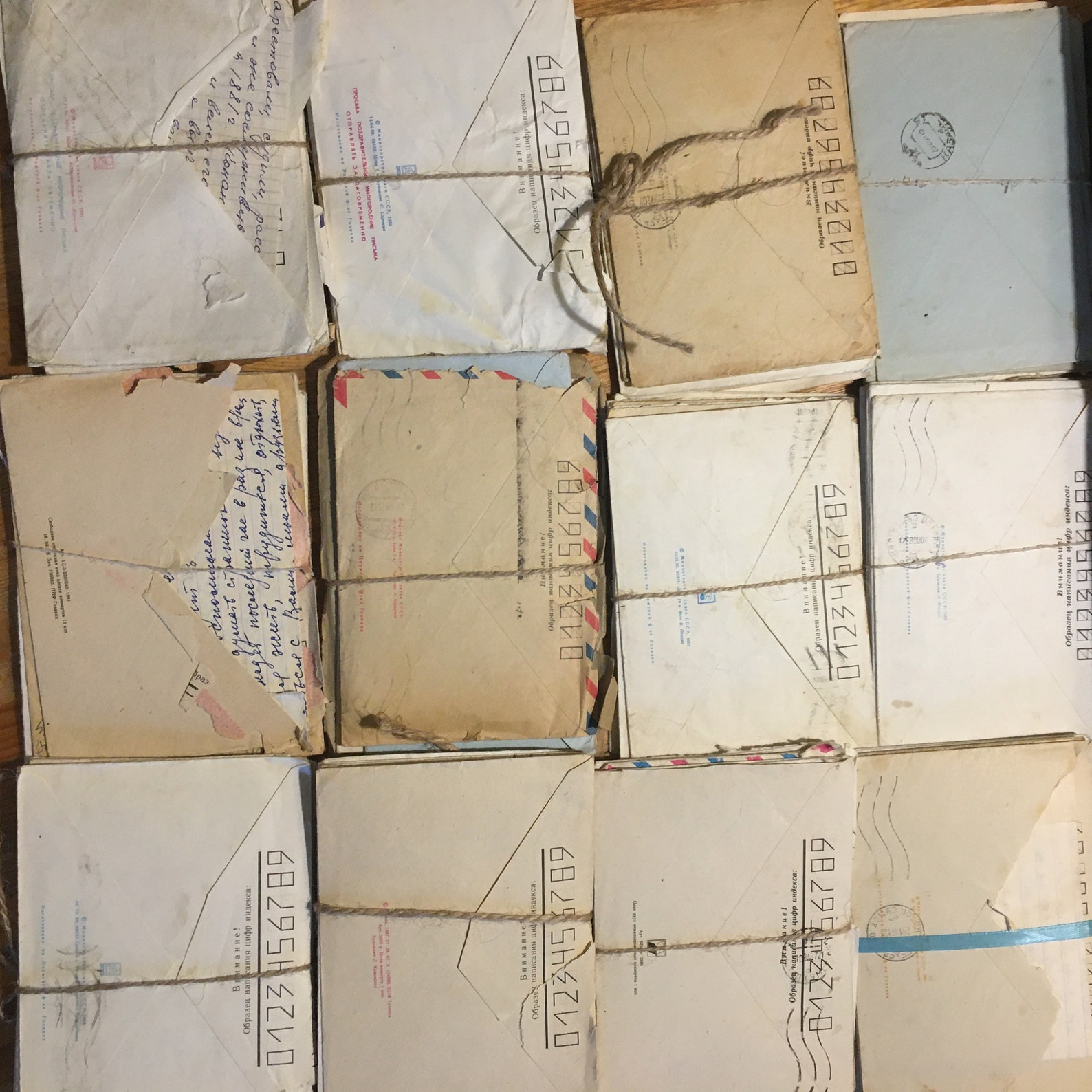 Bundles of 8 Vintage Soviet Letters in Envelopes, Handwritten ...