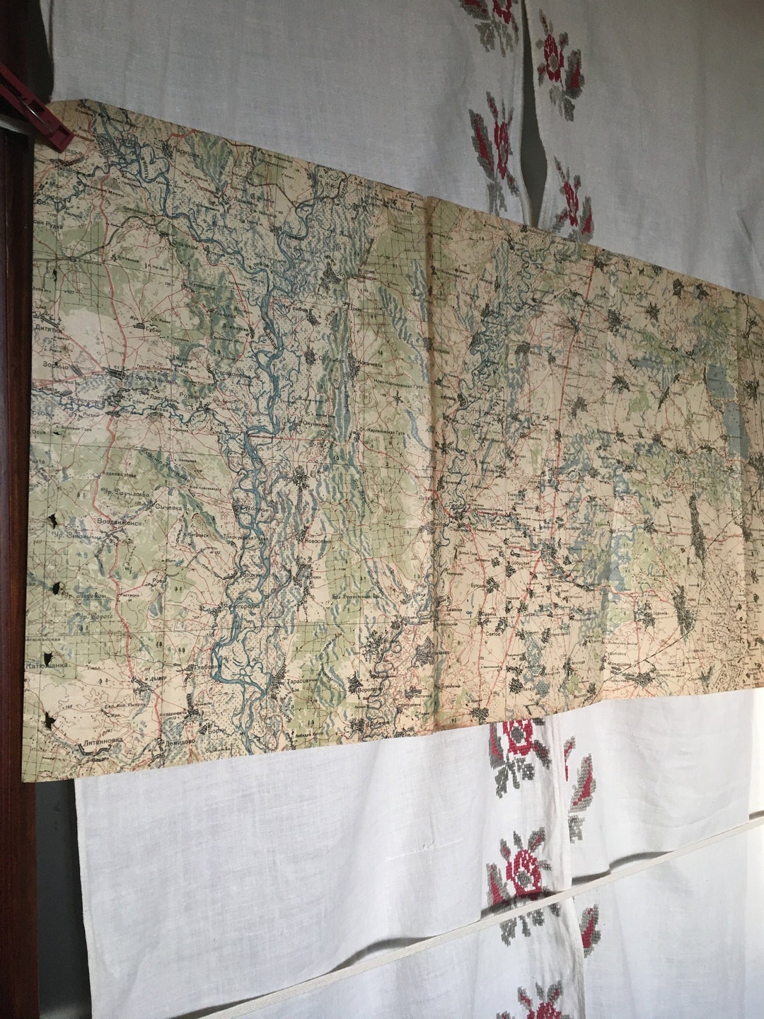 1943 Vintage Map; WW2 Soviet USSR Map of Kyiv Chernigiv Regions ...