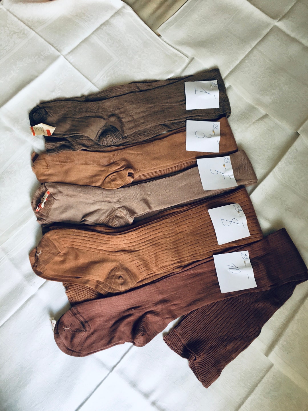 SIZE 23 Set 1-vintage Cotton Hosiery Stockings 1980s-70s, Retro Fashion ...