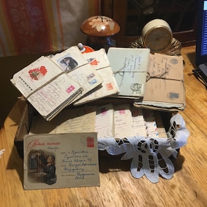 Bundles of 8 Vintage Soviet Letters in Envelopes, Handwritten ...