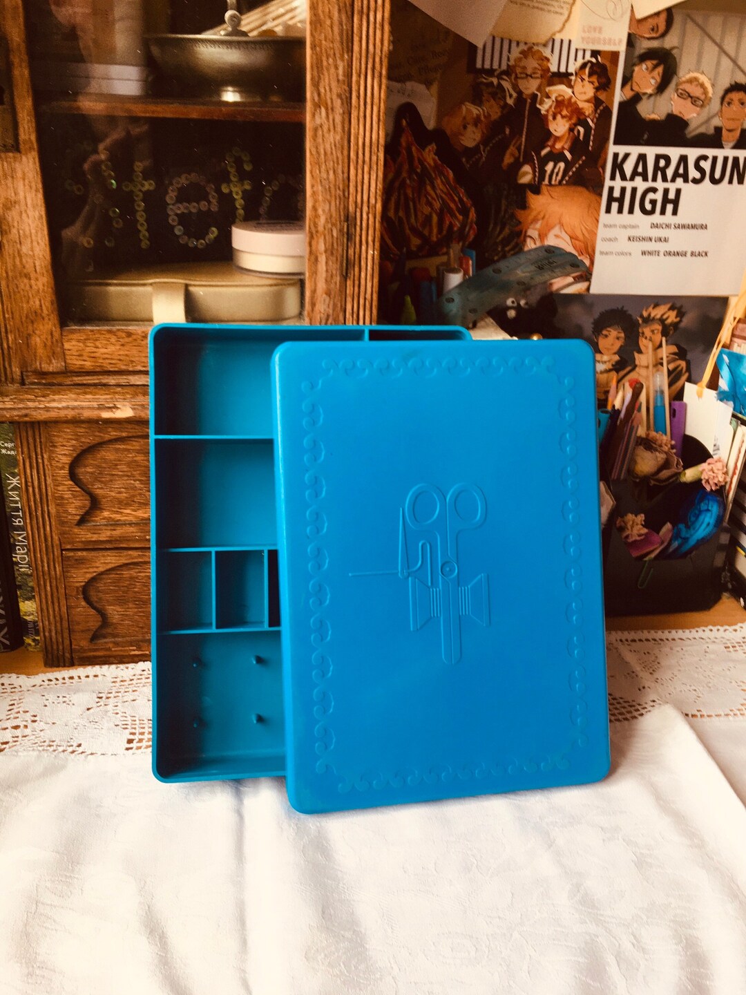 Soviet Vintage Plastic Sewing Box , Blue Sewing Ussr Ukraine Box - Etsy