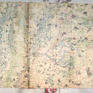1943 Vintage Map; WW2 Soviet USSR Map of Kyiv Chernigiv Regions ...