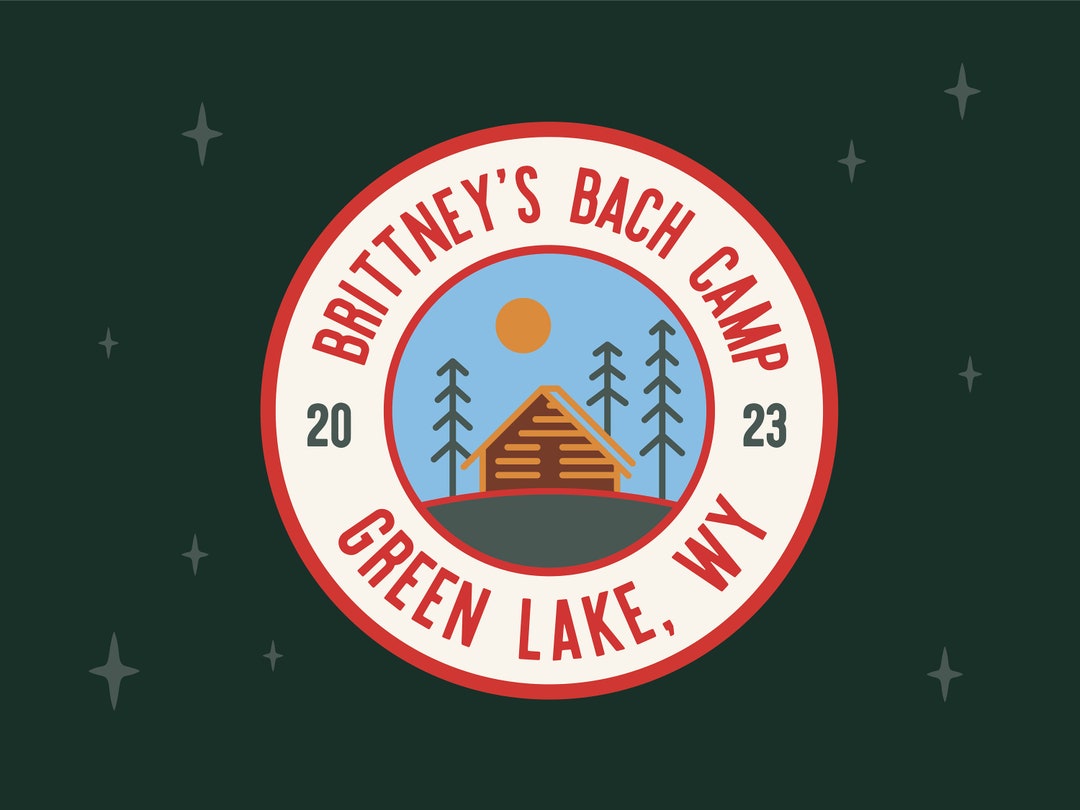 Camp Bachelorette Custom Logo | Camp Bach Logo | Camping Badge Logo ...