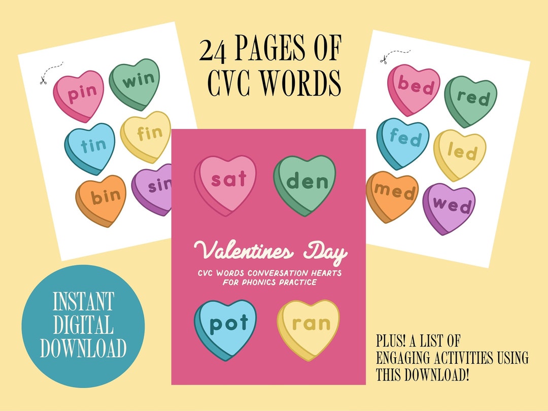 Valentines Day Homeschool Kindergarten Homeschool Cvc Word Family ...