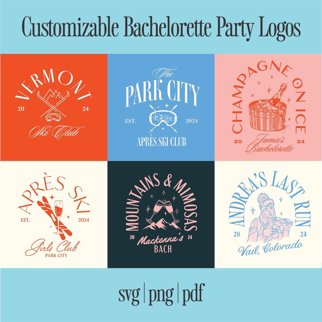 Custom Bachelorette Party Logo Cocktail Bachelorette Logo Country Club ...