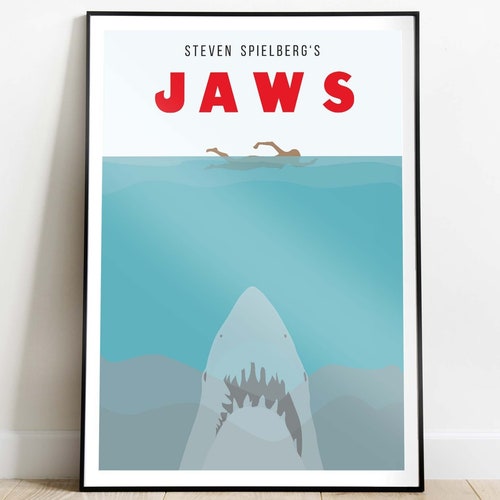 3D JAWS Retro Movie Poster Art. Handmade Pixel Art. Perler - Etsy