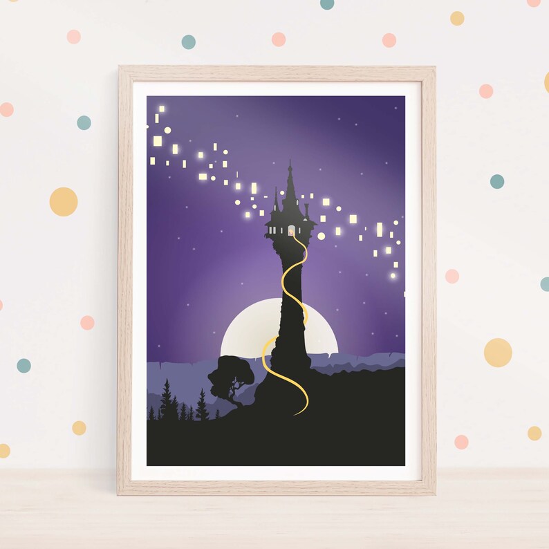Tangled Print Rapunzel Wall Art Disney Princess - Etsy
