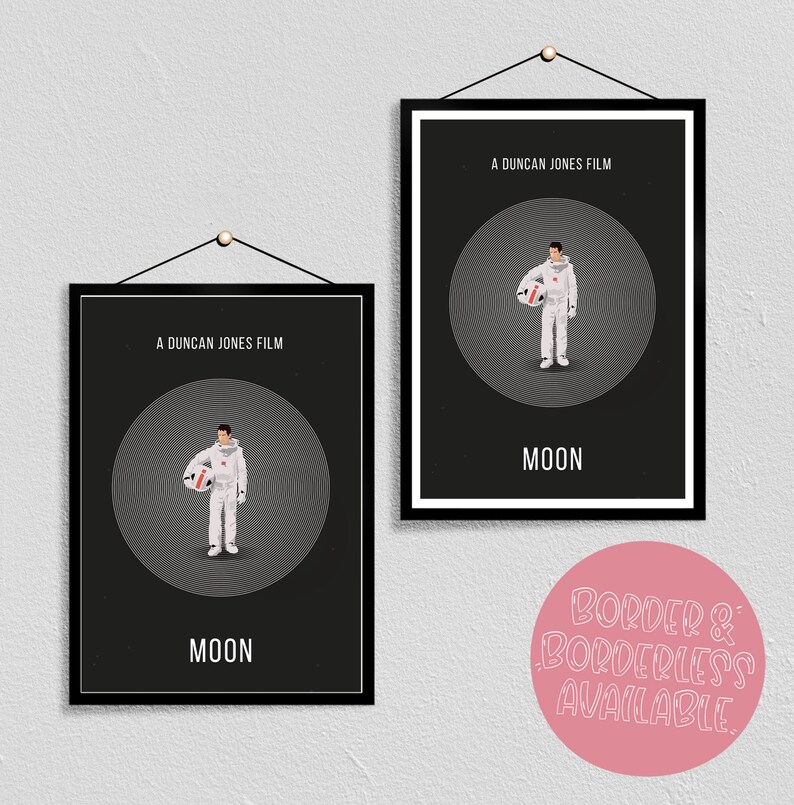 Moon Movie Print Minimalist Movie Poster Gift Duncan Jones | Etsy