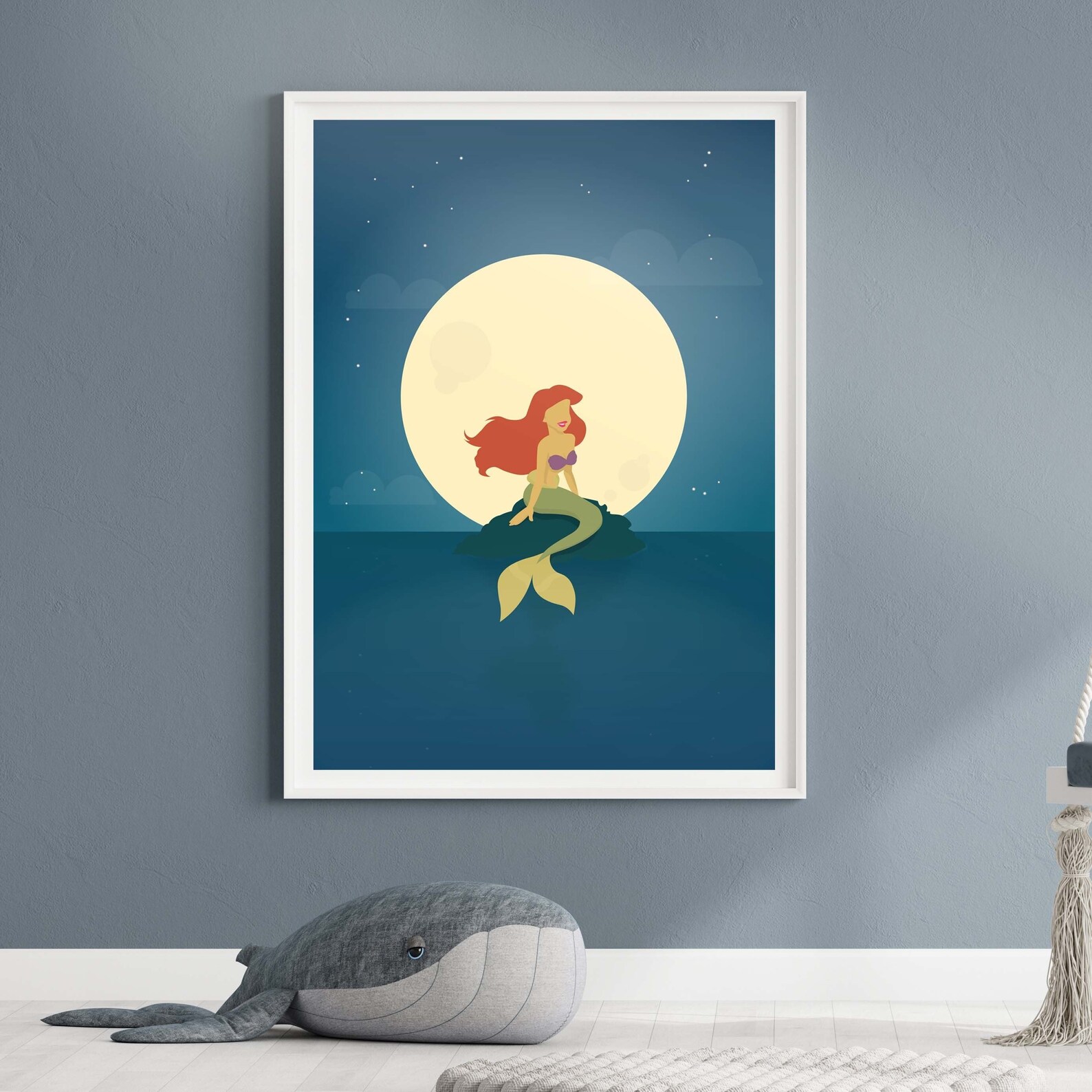 The Little Mermaid Movie Poster, Ariel Print, Minimalist Style Wall Art ...