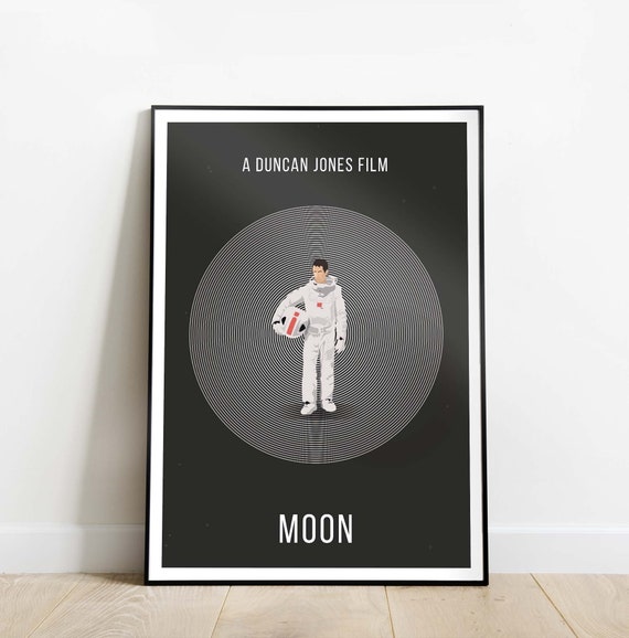 Moon Movie Print Minimalist Movie Poster Gift Duncan Jones | Etsy
