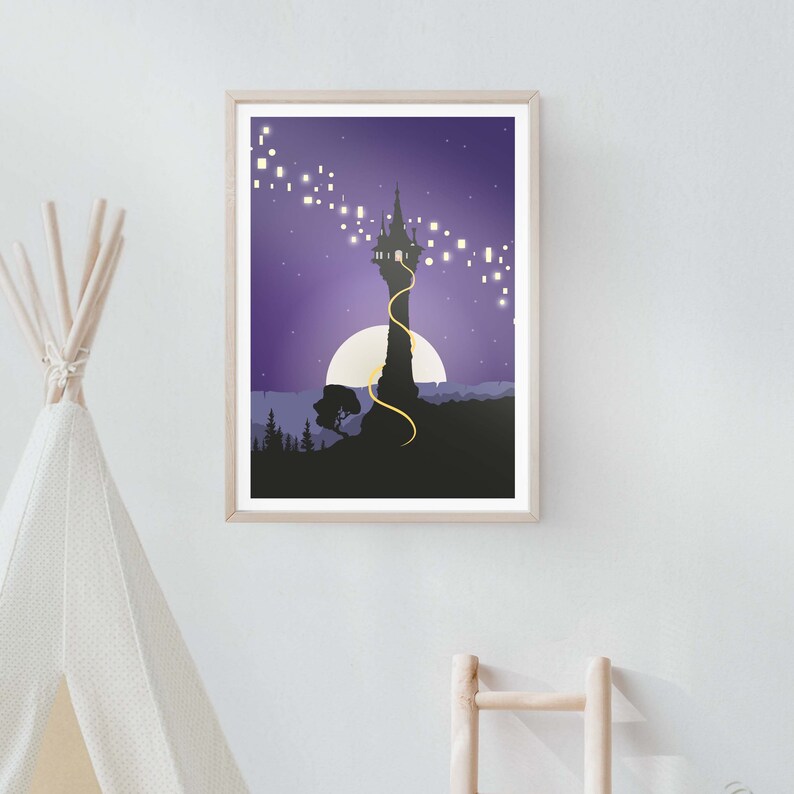 Tangled Print Rapunzel Wall Art Disney Princess - Etsy