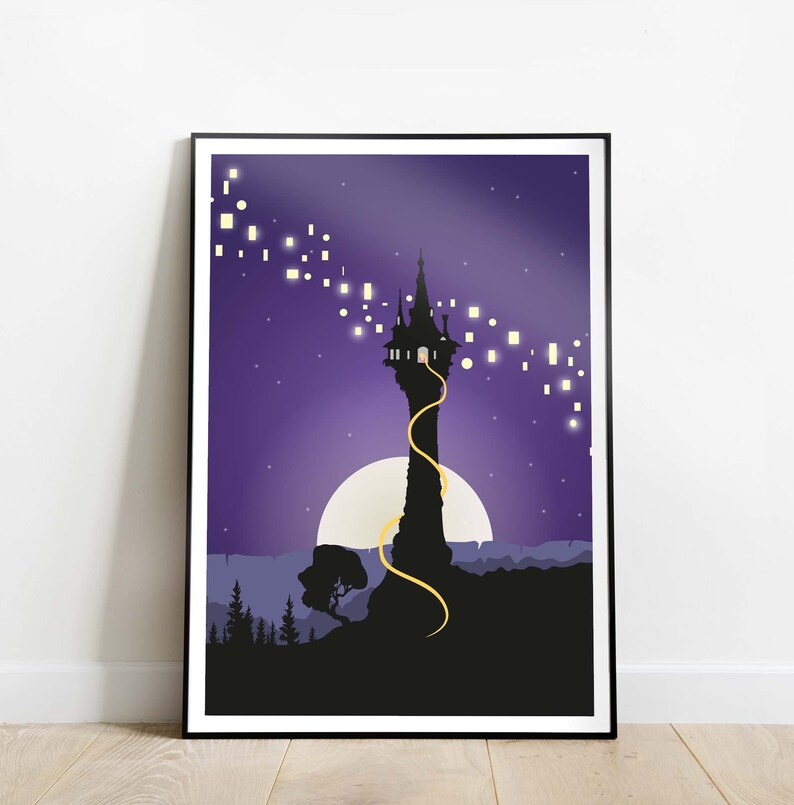 Tangled Print Rapunzel Wall Art Disney Princess - Etsy