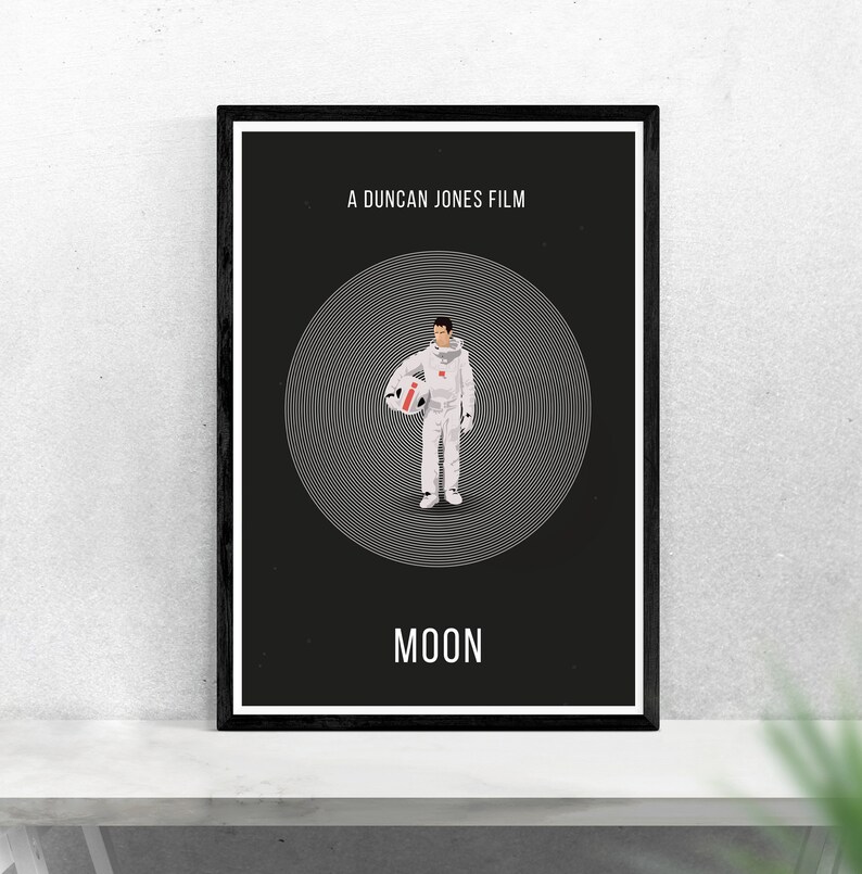 Moon Movie Print Minimalist Movie Poster Gift Duncan Jones | Etsy