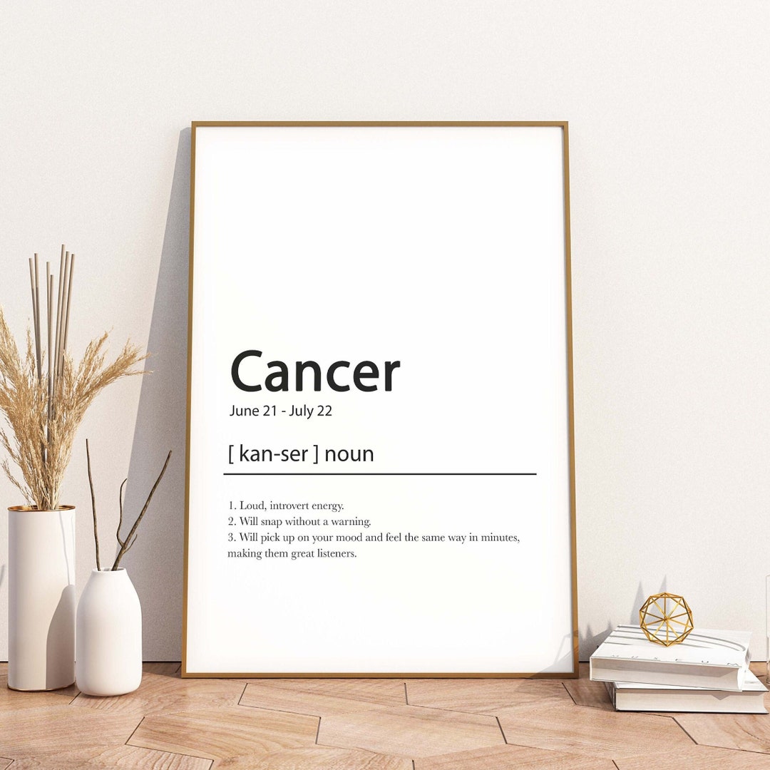 Cancer Wall Art, Minimalist Decor, Zodiac Prints, Astrology Wall Art ...