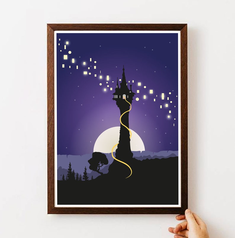Tangled Print Rapunzel Wall Art Disney Princess | Etsy Canada