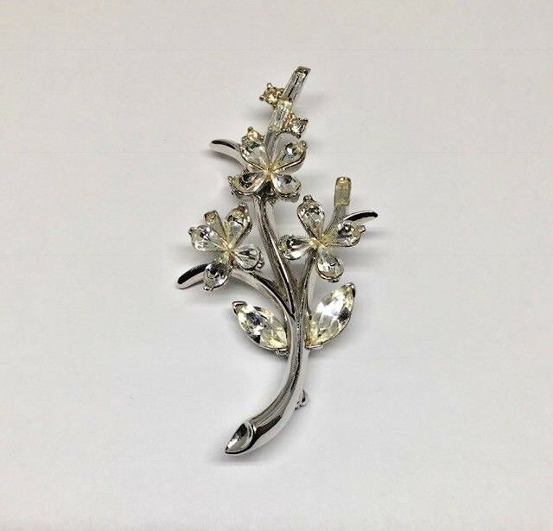 1940's Trifari Signed Patent Pending Floral Silver Tone - Etsy