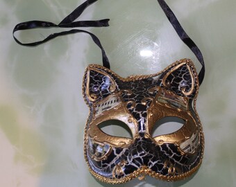 Black Cat Venetian Mask - Etsy