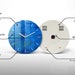 Blue Marble Glass Clock, Blue Modern Wall Clock, Unique Wall Clock ...