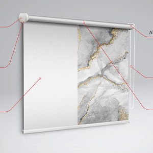 Light Diffusing and Room Darkening Blinds, Abstraction, Gray, White ...