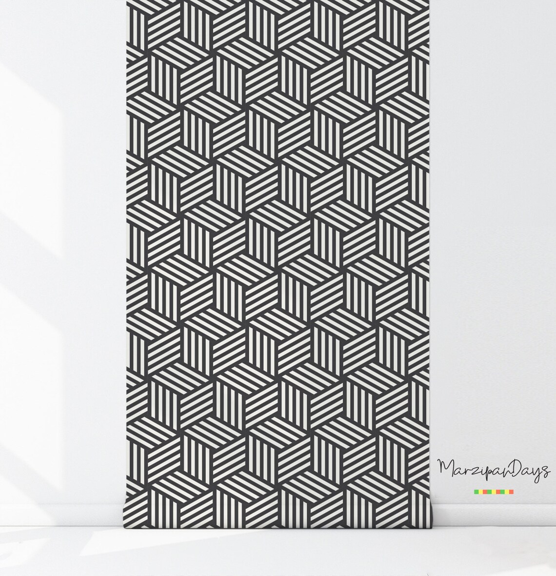 Cubes Wallpaper Cube Pattern Wall Paper Wall Mural - Etsy