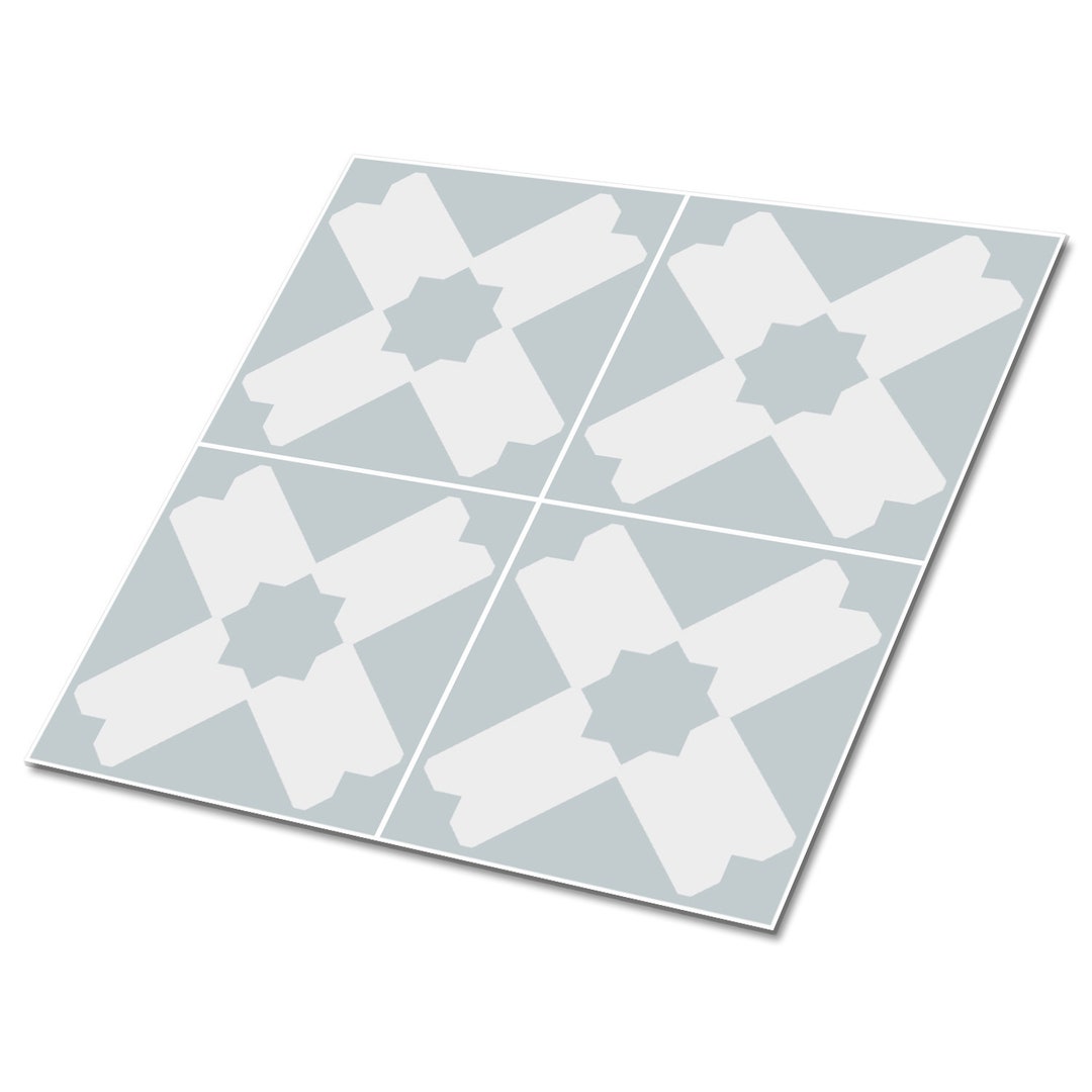 Geometric Patchwork Vinyl Floor Tiles, Gray Vinyl Floor Tiles, Beige ...