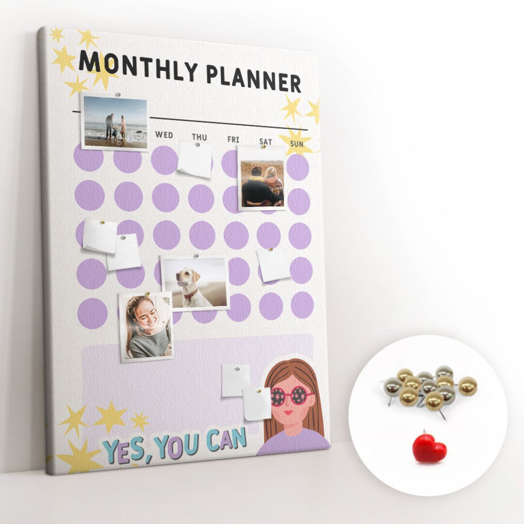 Monthly Planner, Timetable, Goal Board, Push Pins, Goal Organizer ...