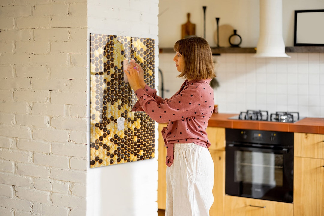 Honeycomb Display Board, Large Magnetic Board, Yellow Message Board ...