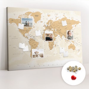 Capital World Map Trip Map Size XXL Orange Travel Tracker - Etsy